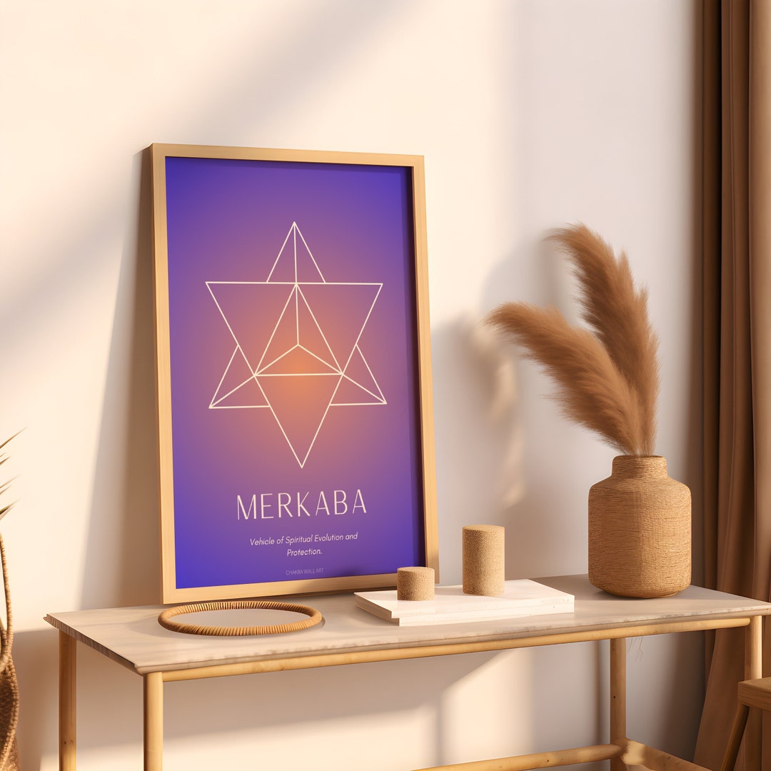 Merkaba Sacred Geometry Wall Art | Gradient Poster | Printable - Etsy