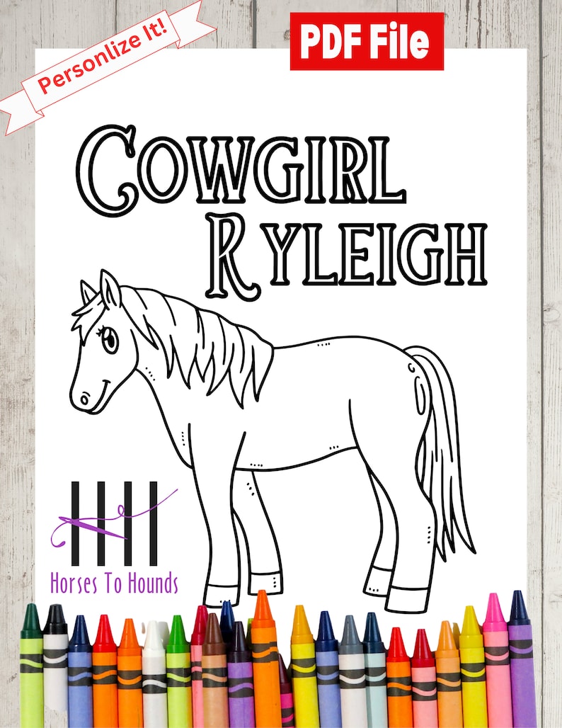 Custom Western Coloring Pages- 4 Pages Total - Etsy