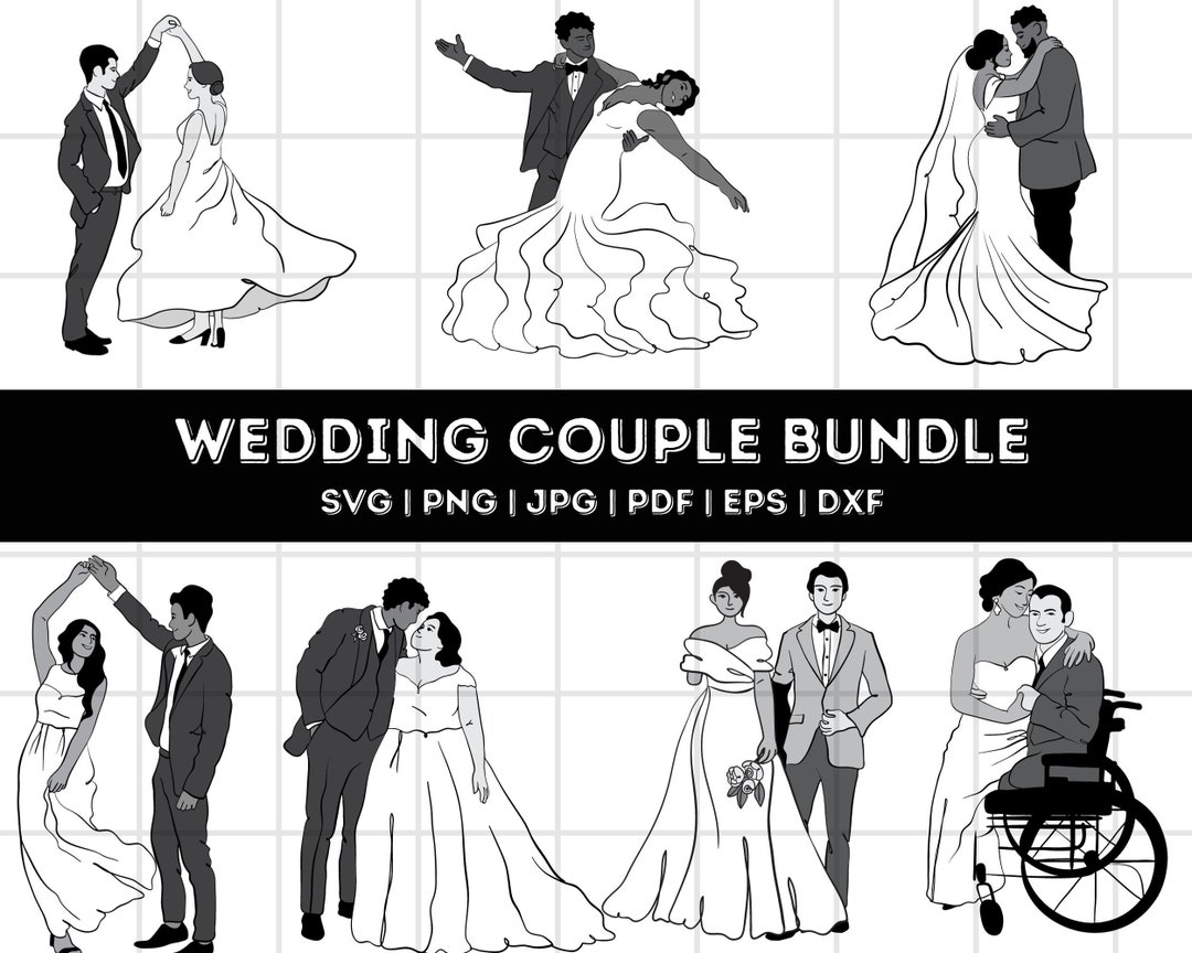 Wedding SVG | Bride and Groom SVG | Newlyweds Svg | Married Couple SVG ...