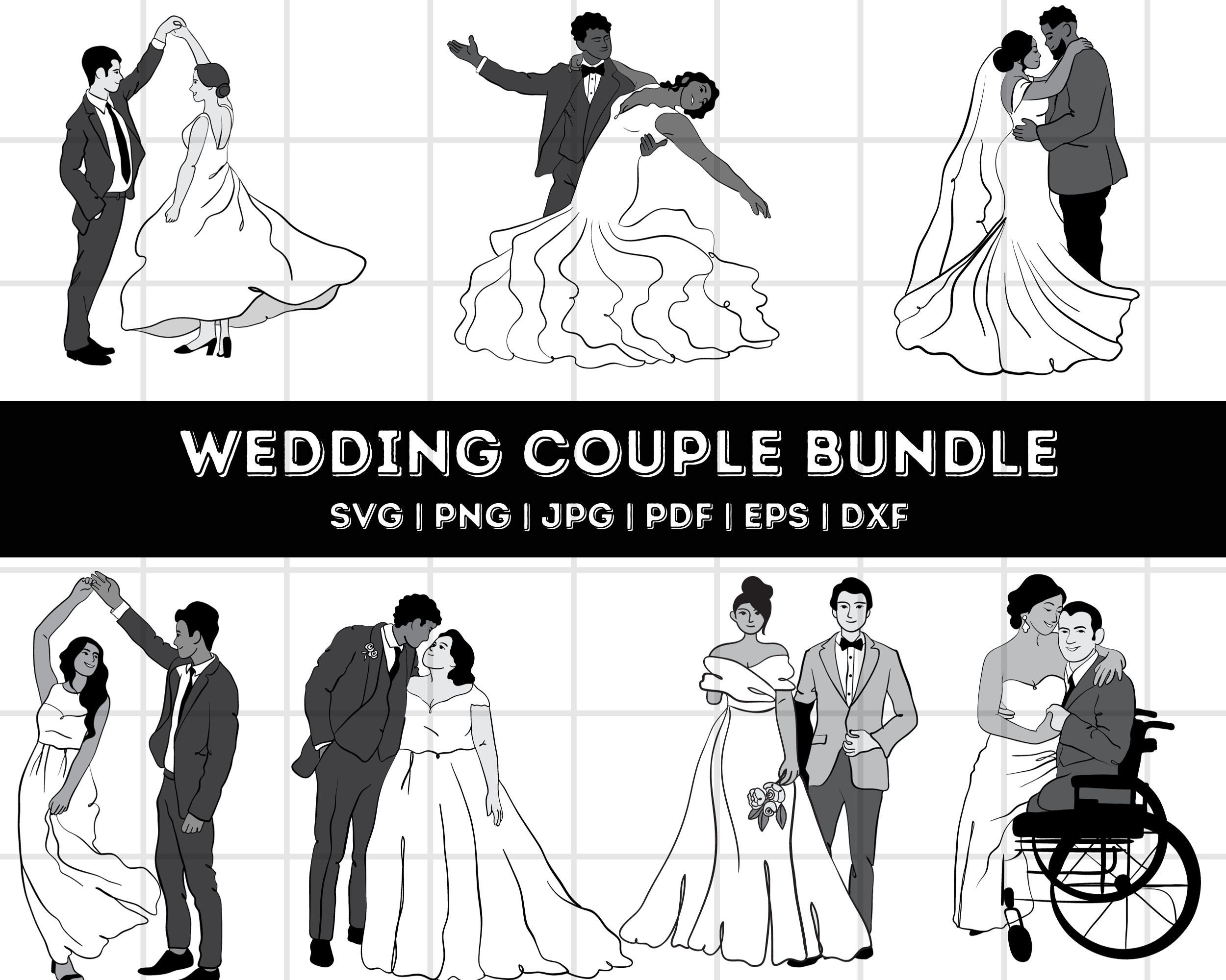 Wedding SVG | Bride and Groom SVG | Newlyweds Svg | Married Couple SVG ...