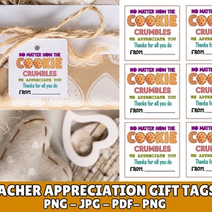 Cookie Gift Tag, Teacher Appreciation, Cookie Crumble, Employee ...