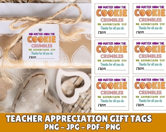 Cookie Gift Tag, Teacher Appreciation, Cookie Crumble, Employee ...