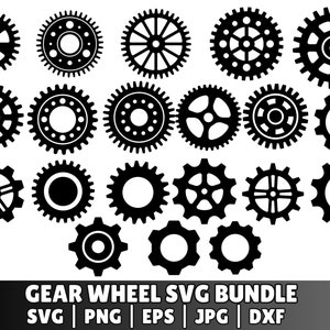 Gears SVG Bundle | Cogs and Gears Svg | Gears PNG | Gears Clipart ...