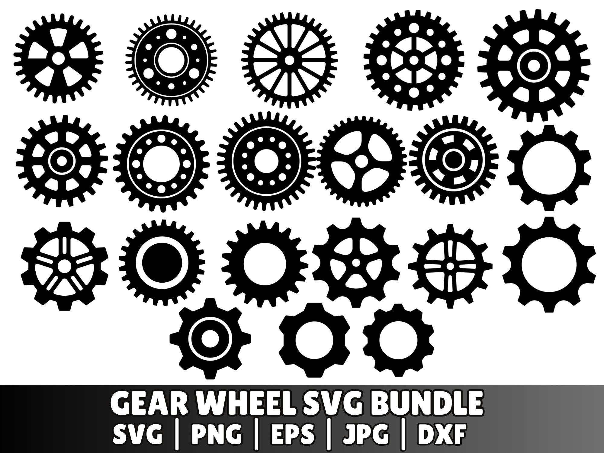 Gears SVG Bundle | Cogs and Gears Svg | Gears PNG | Gears Clipart ...