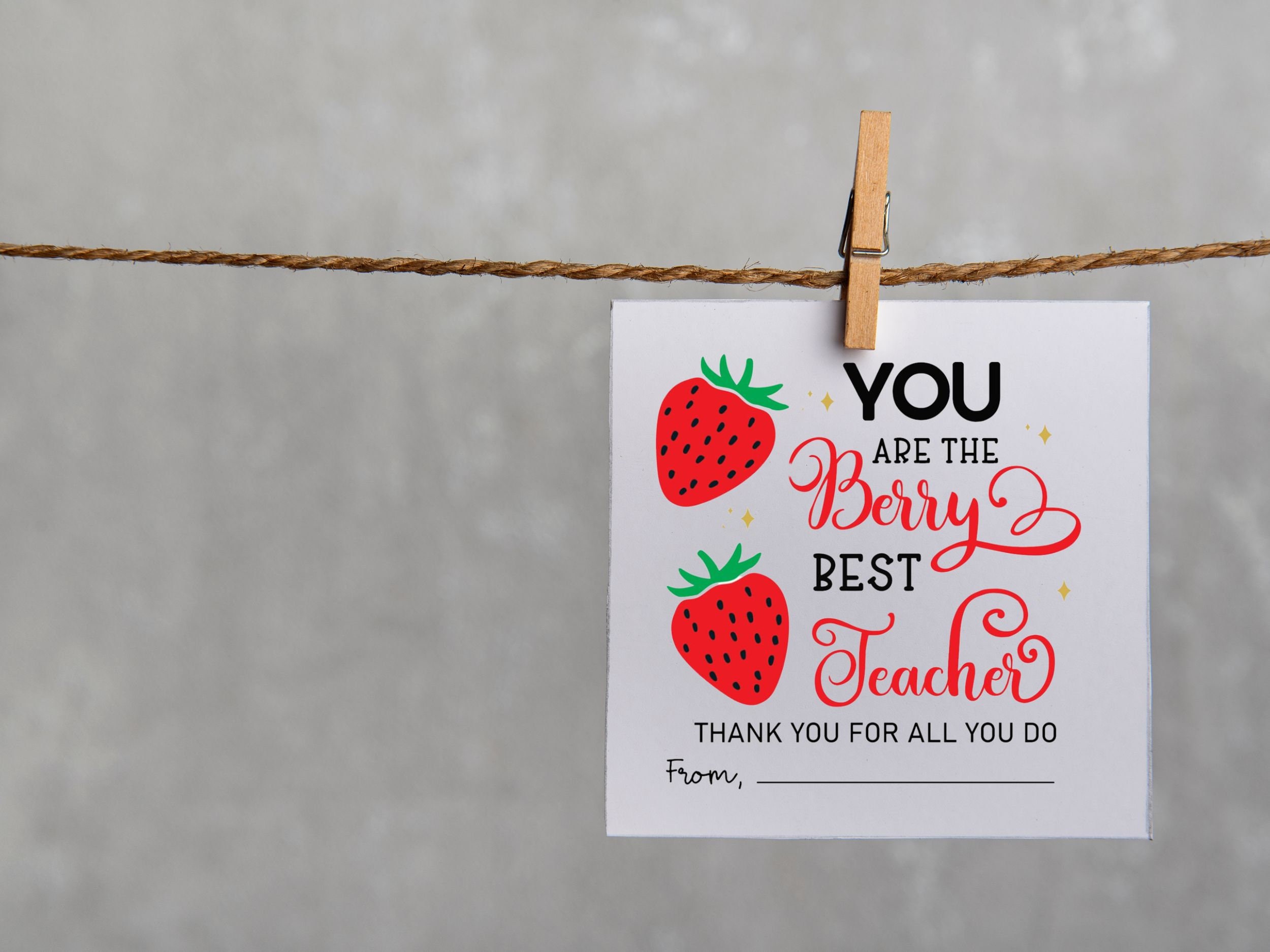 Teacher Appreciation Tags You Are the Berry Best Gift Tag Employee ...