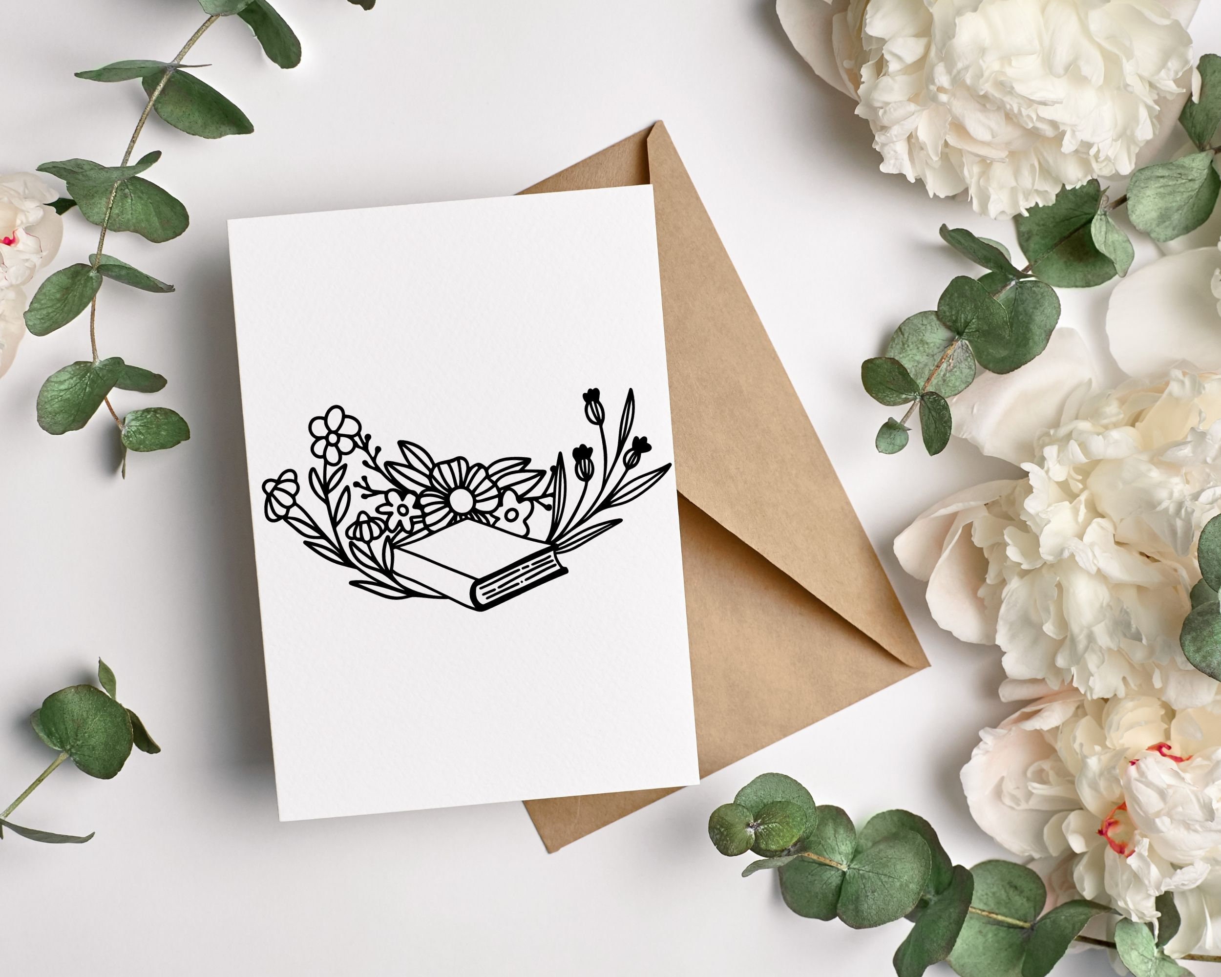 Floral Book Svg, Book With Flower Svg, Book Svg, Flower Svg, Book ...