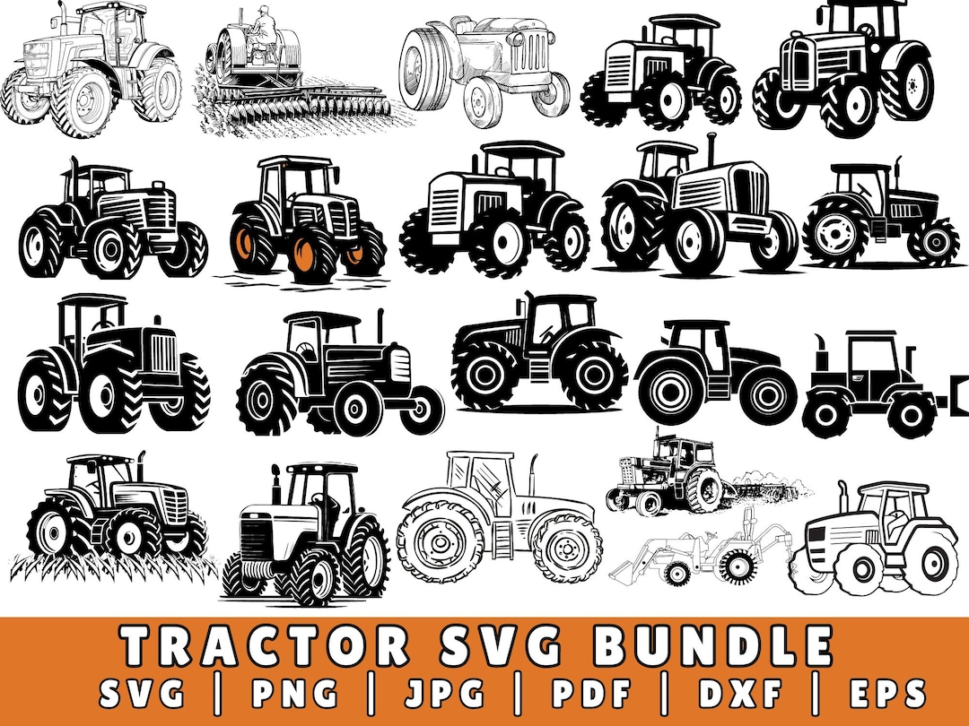 Tractors SVG Bundle, Tractors Silhouette Svg, Tractors Vector, Tractors ...