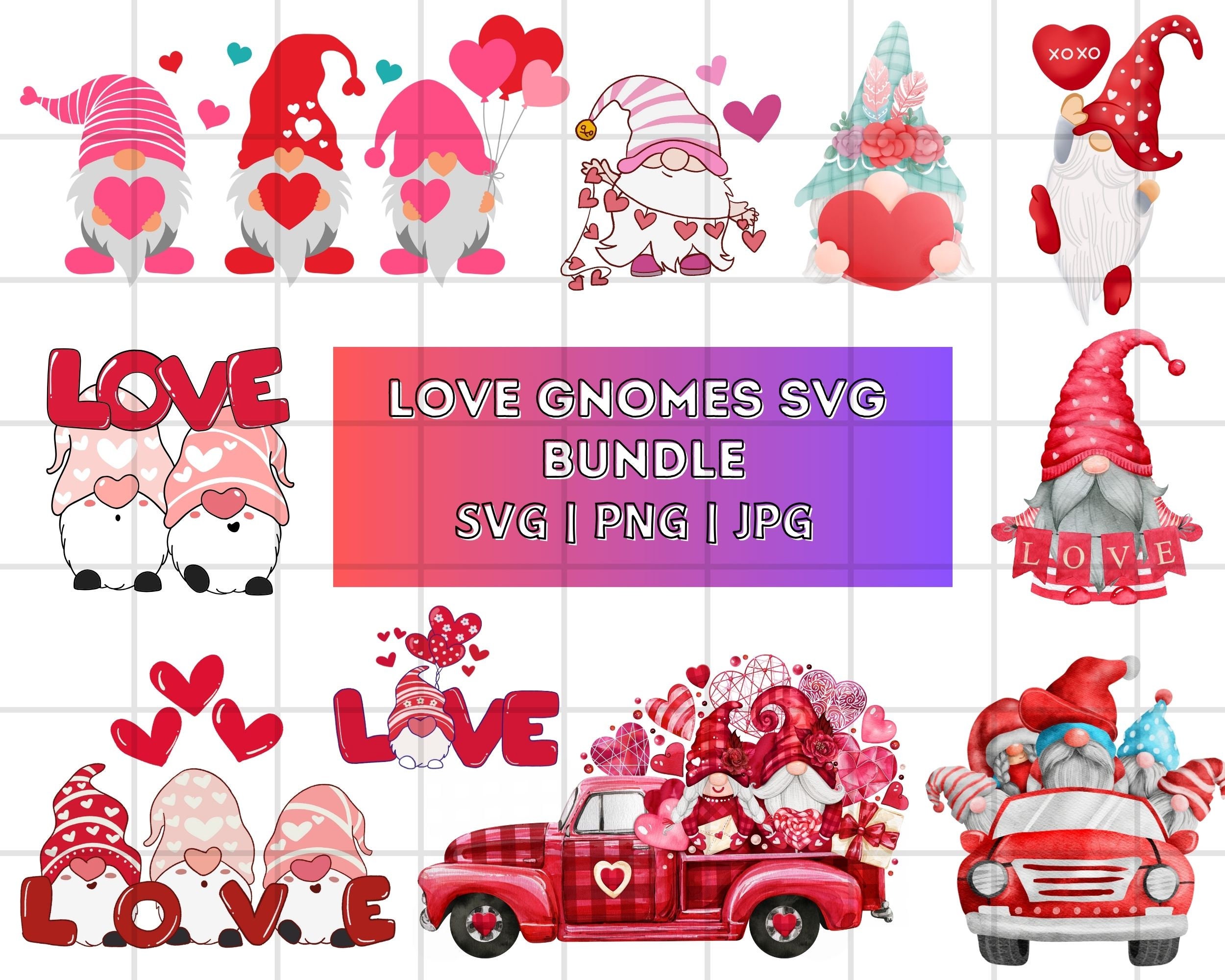 Valentine's Day Gnomes Png, Gnomes Valentine Png, Heart Gnomies ...