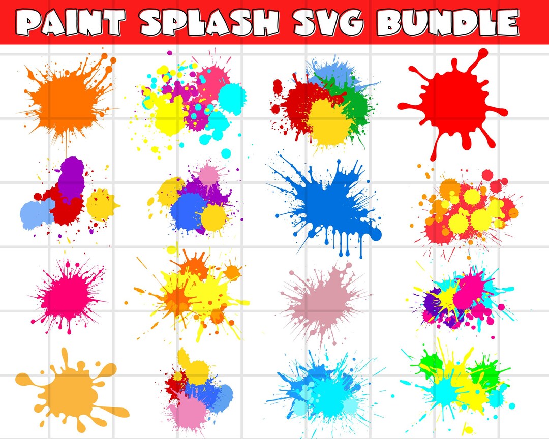 Paint Splatter SVG Bundle, Paint Splats Svg Files, Paint Svg, Ink ...