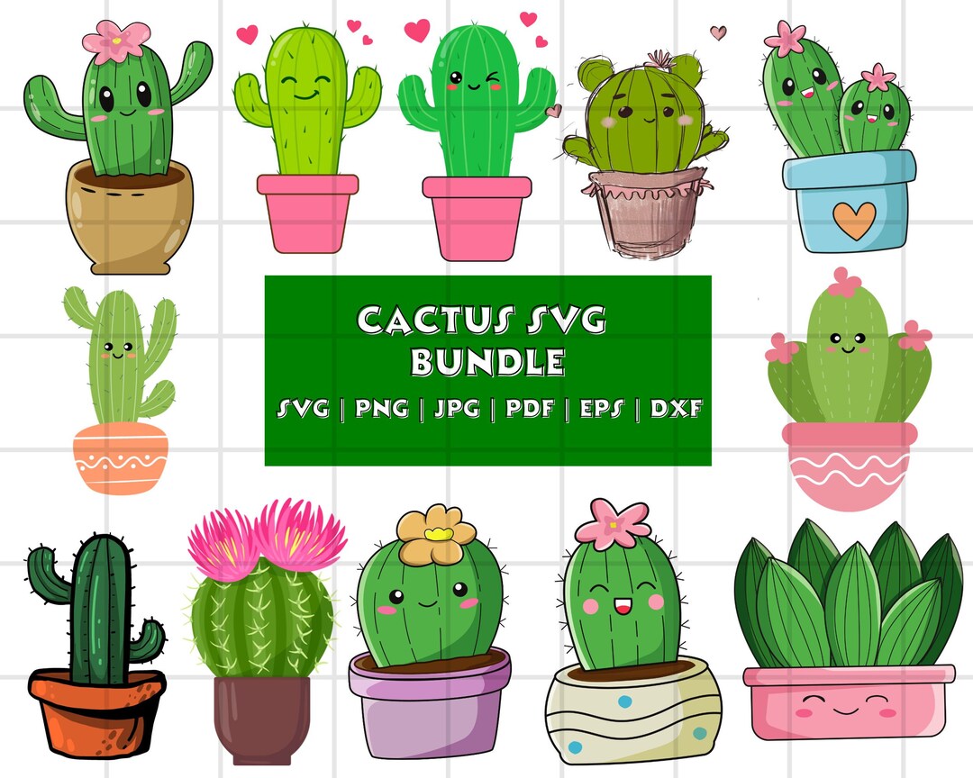 Cactus Svg Bundle | Cricut Cut File Cactus| Cut Files Succulent Svg Png ...