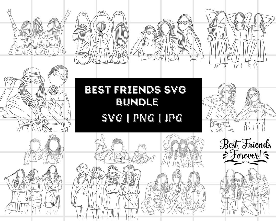 Best Friends Svg Bundle, Friendship Day, Besties Svg, Bestie Squad Svg ...