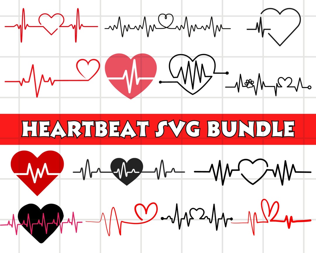 Heartbeat Svg Bundle,heart Beat Svg,heartbeat Clipart,healthcare,nurse ...