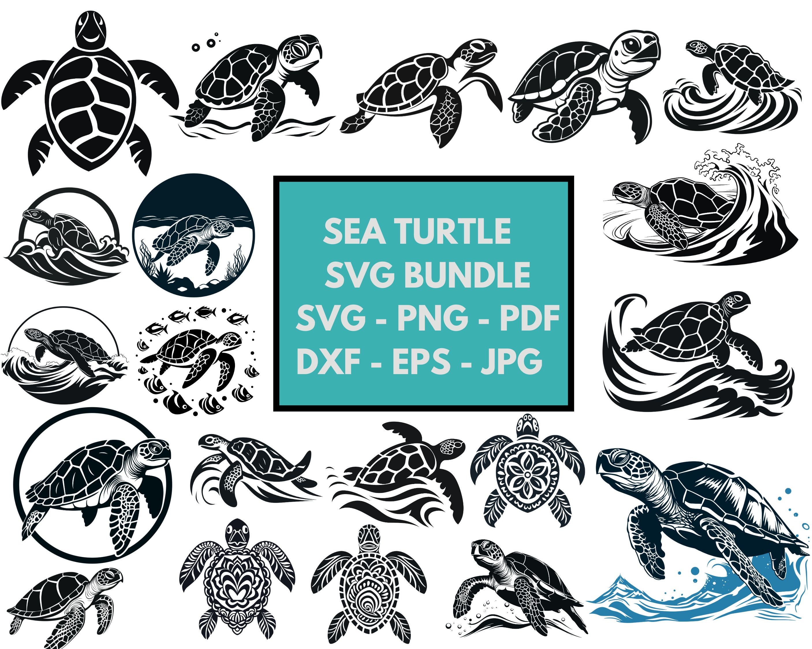 Turtle Svg Bundle, Sea Turtle Svg, Cute Sea Turtle Svg, Baby Turtle Svg ...