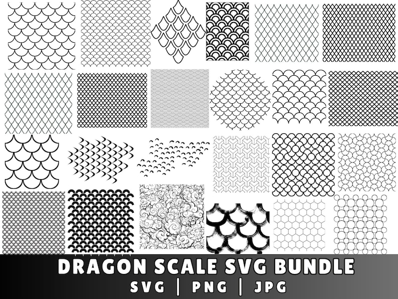 Dragon Scale SVG Bundle, Dragon Scale Dxf, Dragon Scale Png, Dragon ...