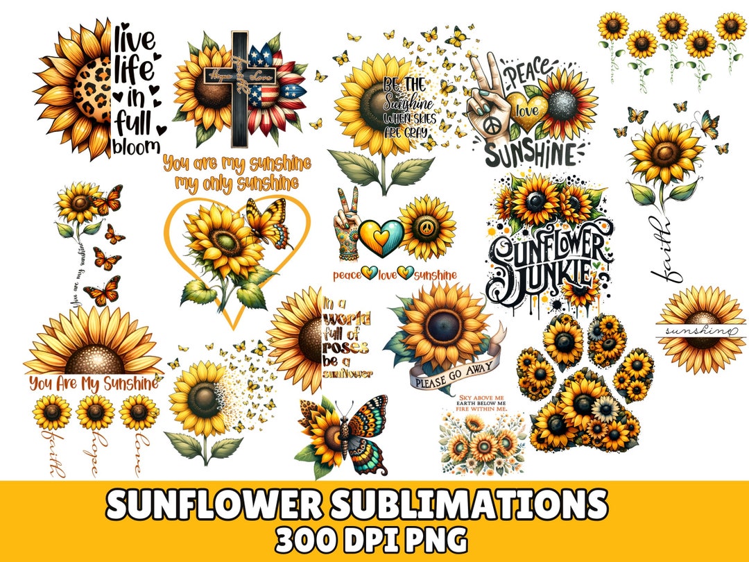 Sunflower PNG Bundle, Sunflower Quotes Png, Sunflower Design Png ...