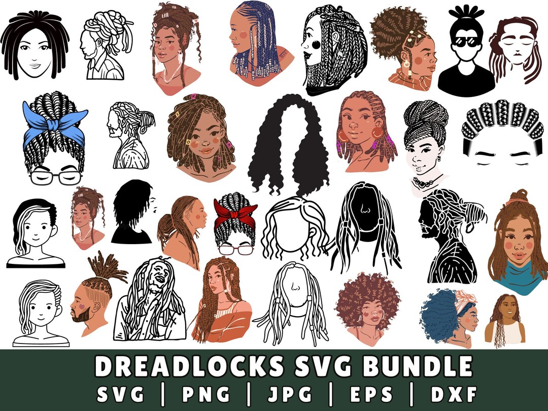 Dreadlocks SVG Bundle, Dreadlocks Dxf, Dreadlocks Png, Dreadlocks ...