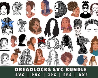 High Quality Dreadlocks SVG Bundle, Dreadlocks Dxf, Dreadlocks Png ...
