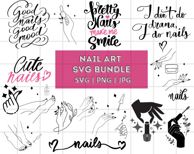 Nail Tech SVG Bundle / Cut Files / Clip Art / Commercial Use / Instant ...