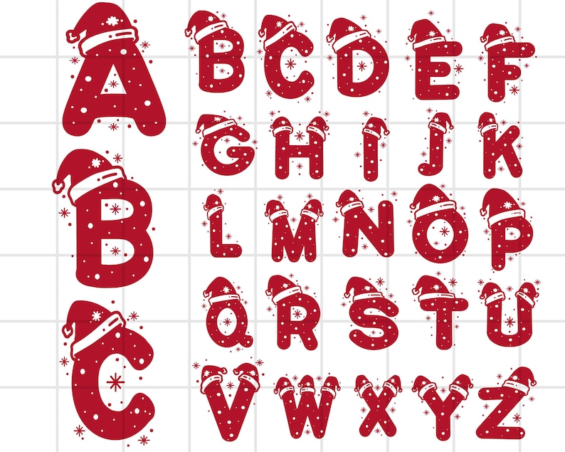 Christmas Alphabet SVG Bundle, A-Z Letters Svg for Cricut, Silhouette ...