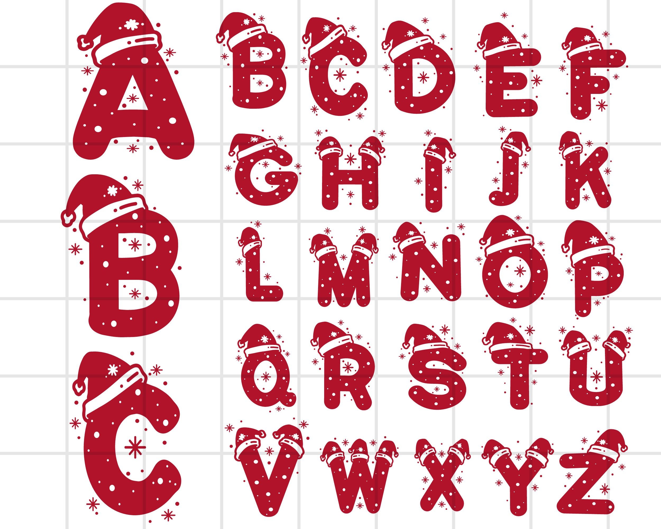 Christmas Alphabet SVG Bundle, A-Z Letters Svg for Cricut, Silhouette ...
