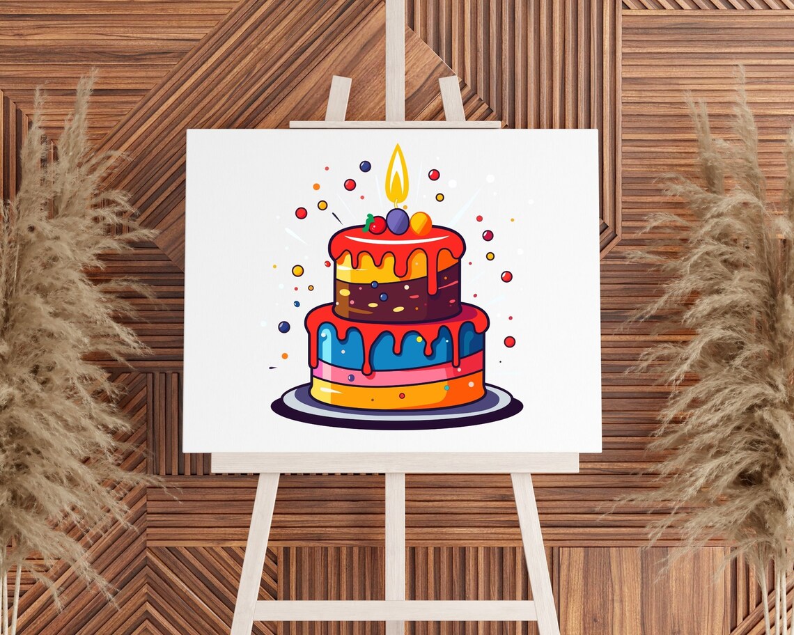 Birthday Cake SVG Cake SVG Cake Topper SVG Cake Cut File Cake Clipart ...