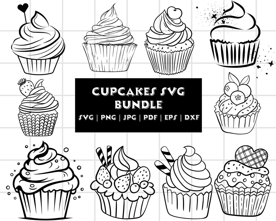 Cupcake SVG, Cake Cut File, Cupcake Bundle Svg, Sweets Svg, Cupcake ...