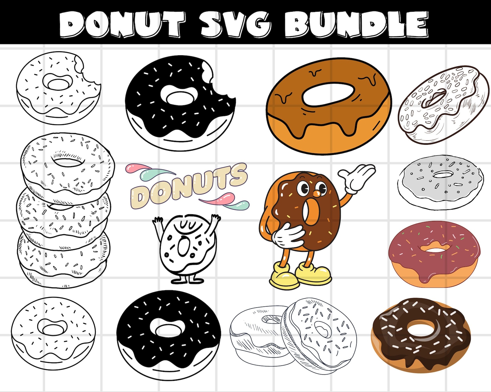 Donut SVG Bundle\ Chocolate Donut SVG\ Doughnut SVG\ Donut Clipart ...