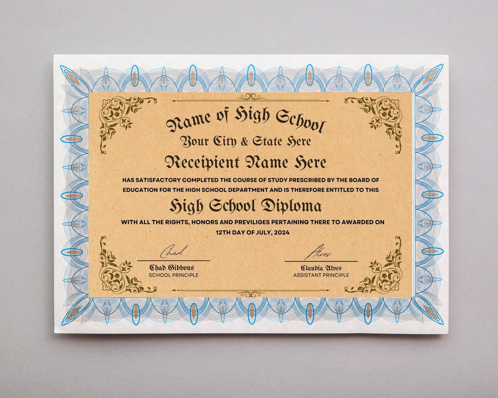 High School Diploma, Diploma Template, Canva Editable Homeschool ...