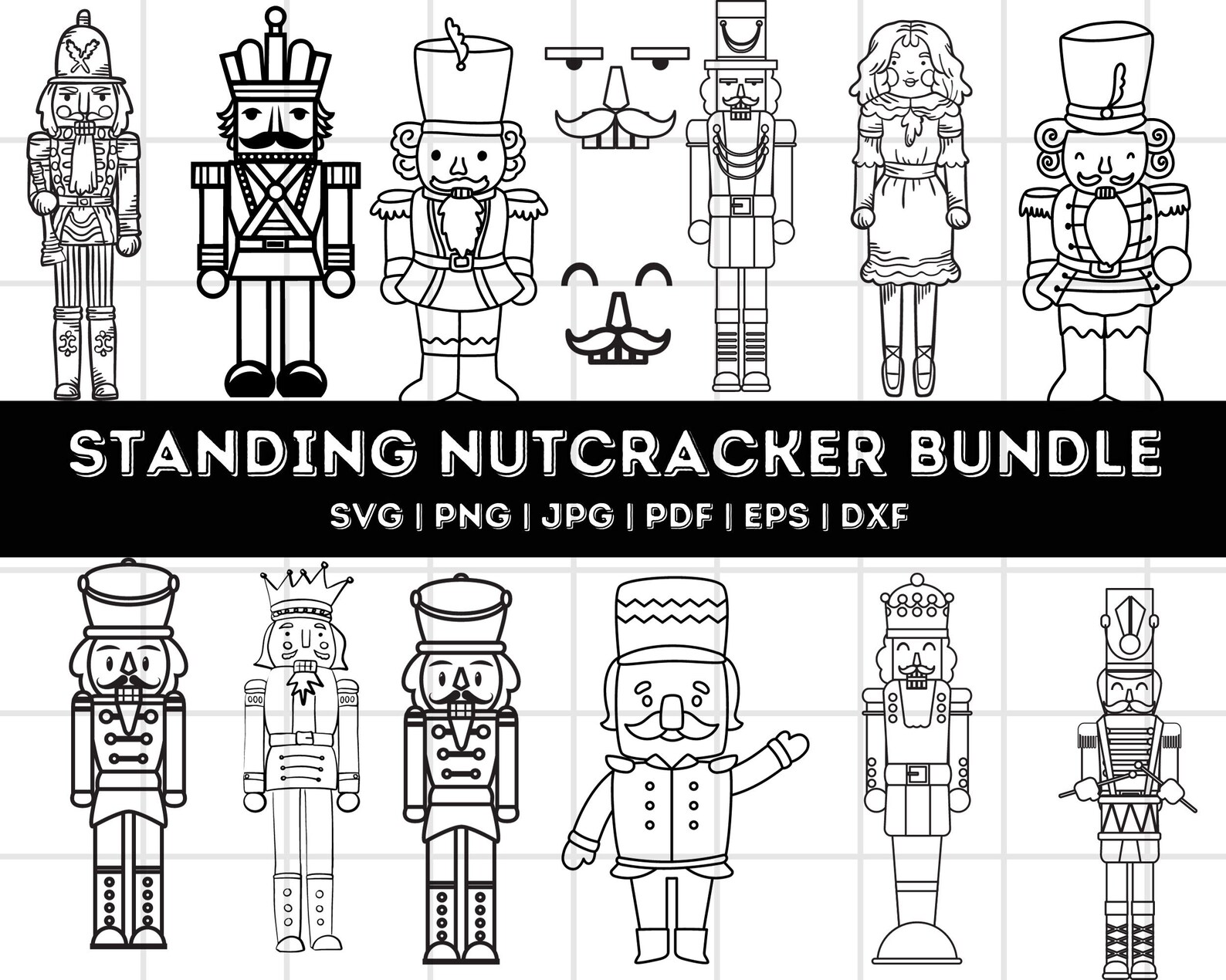 NUTCRACKER SVG, Nutcracker Bundle Svg, Christmas Nutcrackers Silhouette ...