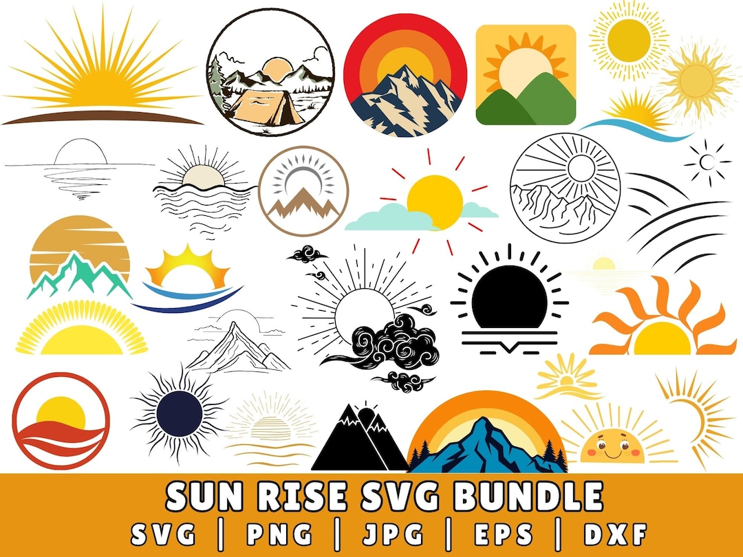 Sunrise SVG, Sun Svg for Cricut, Sunrise Clipart, Sunrise Cut File, Sun ...