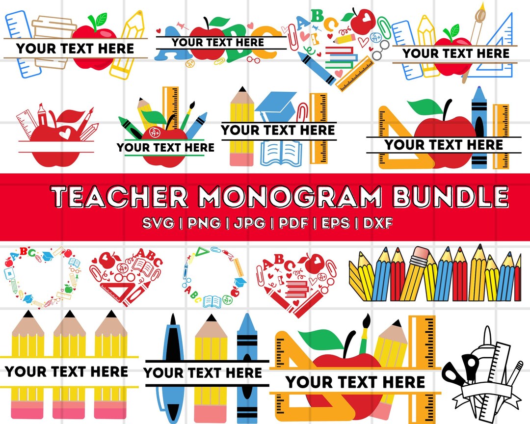 Teacher Monogram SVG, Teacher Name SVG, Teacher SVG, Teacher Shirt Svg ...