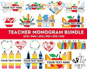 Teacher Monogram SVG, Teacher Name SVG, Teacher SVG, Teacher Shirt Svg ...