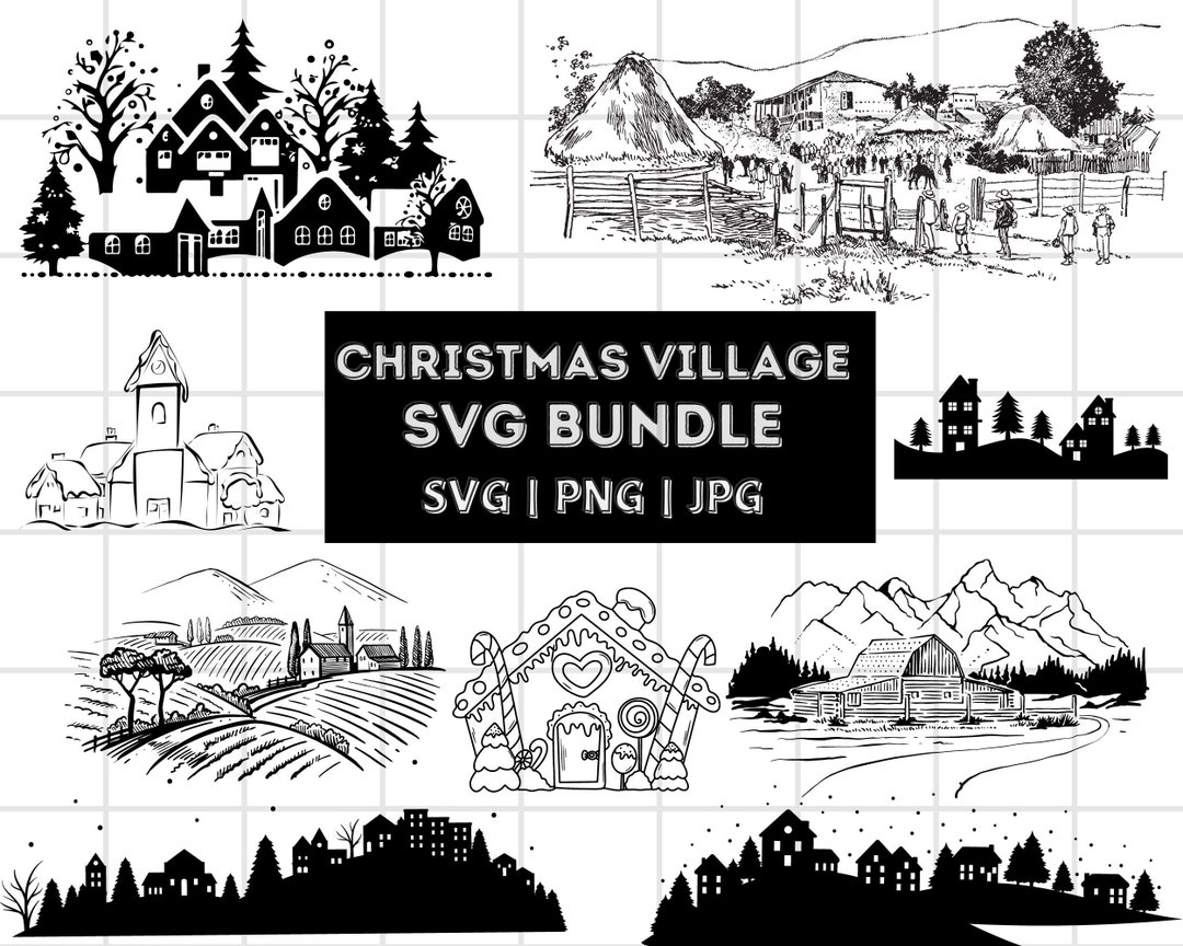 Christmas Villages SVG Bundle, Cchristmas Houses SVG Cut Files Cricut ...