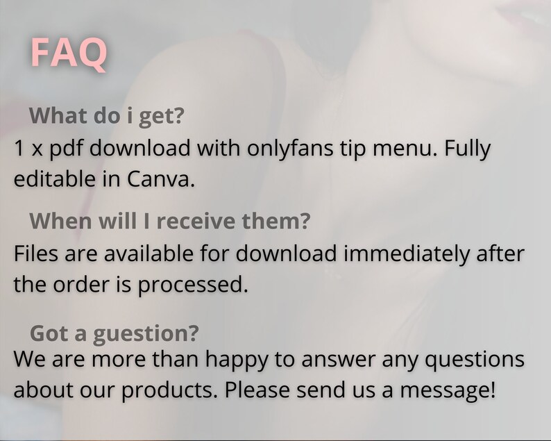 Onlyfans Tip Menu Template, Editable Fansly Tipmenu Document, Canva ...