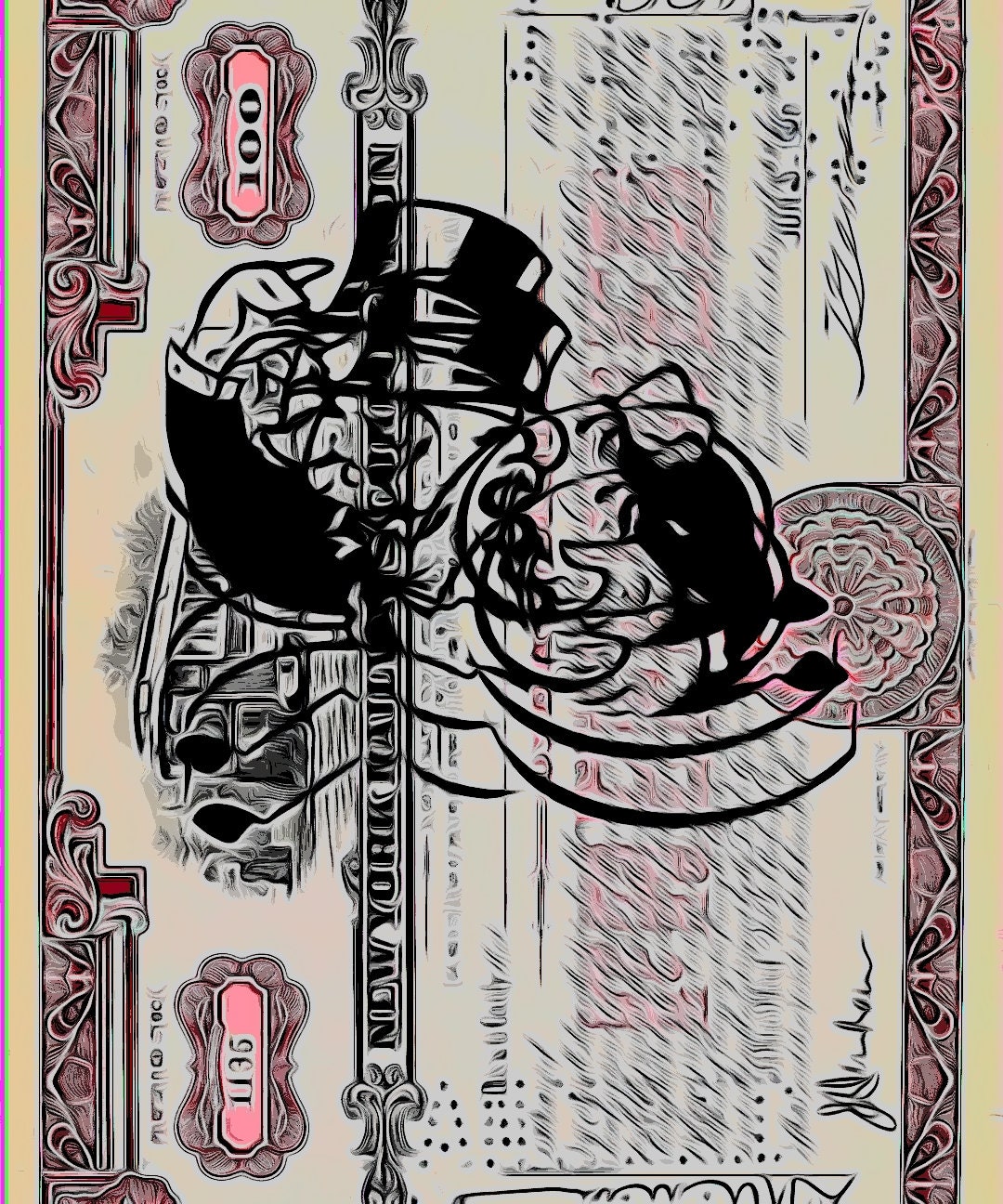 The Note Bill Modern Art Financial Pop Art on Rolled Canvas,a Work of ...