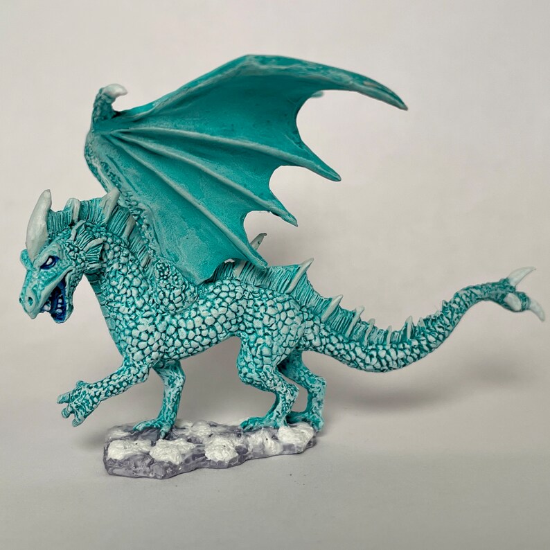 White Ice Dragon Wyrmling, Hand-painted Miniature for Tabletop Games ...