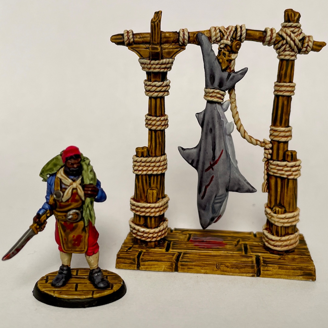 Shark Butcher Hand-painted Miniature Terrain Scenery / D&D Dnd - Etsy
