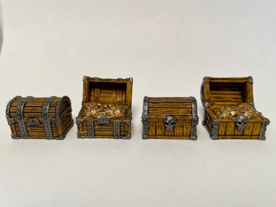 Treasure Chests, Hand-painted Miniature Loot Token Scenery for Tabletop ...
