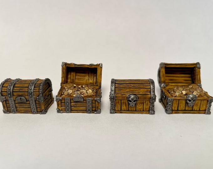 Treasure Chests, Hand-painted Miniature Loot Token Scenery for Tabletop ...