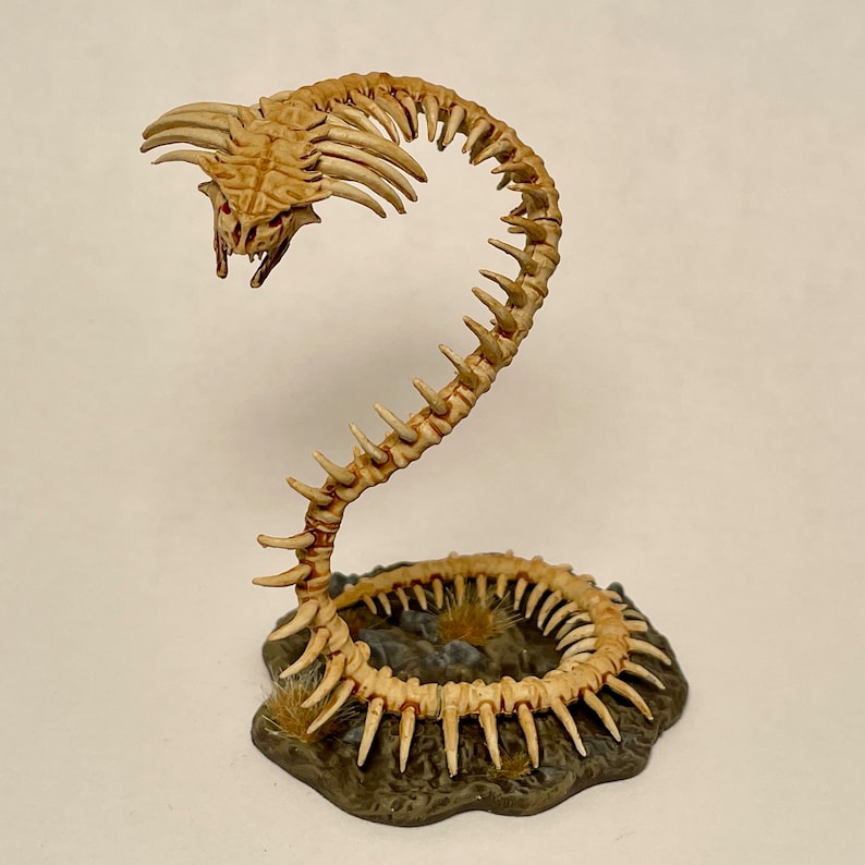 Bone Naga Giant Snake Skeleton Hand-painted Miniature / D&D Dnd ...