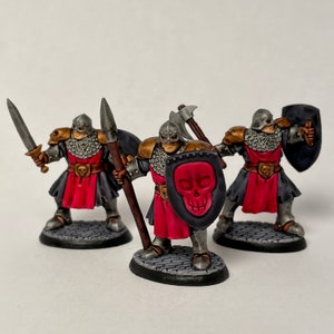 3 Men at Arms Town Guards Hand-painted Miniature / D&D Dnd Pathfinder ...