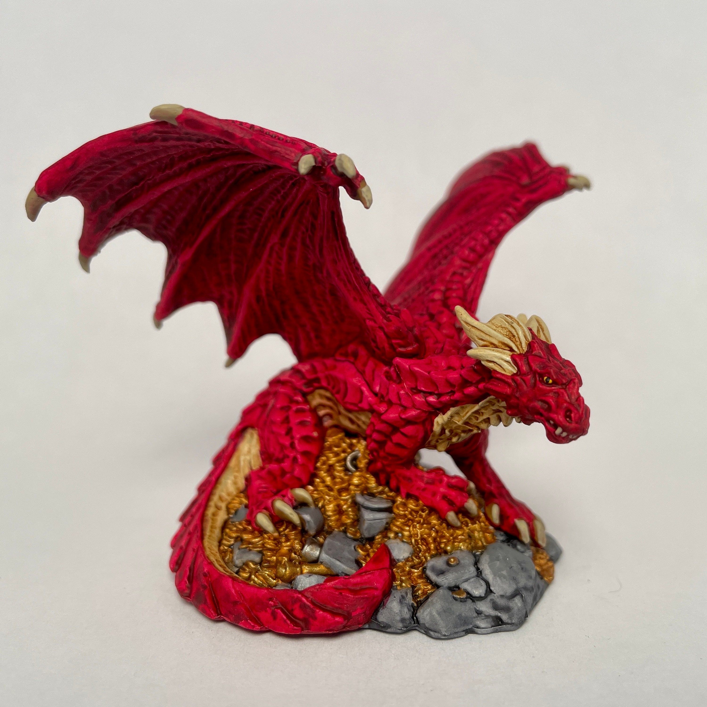 Adult Red Dragon With Treasure Hoard Pile of Gold Hand-painted ...