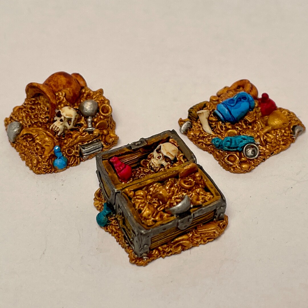 Treasure Hoard Gold Pile Jewels Chest Hand-painted Miniature / D&D Dnd ...