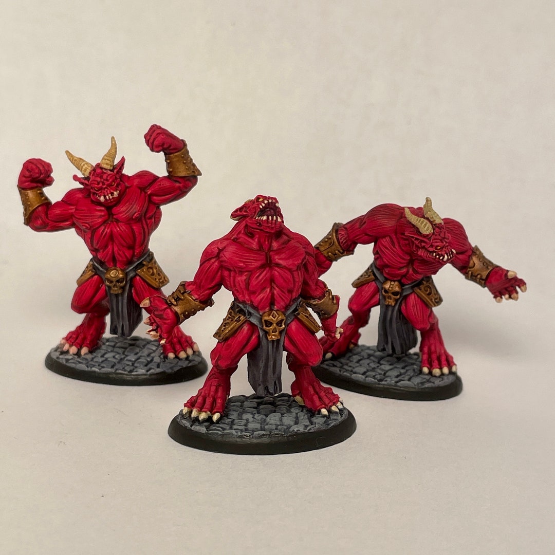 3 Blood Demons, Hand-painted Miniatures for Tabletop Games Such as Dnd ...