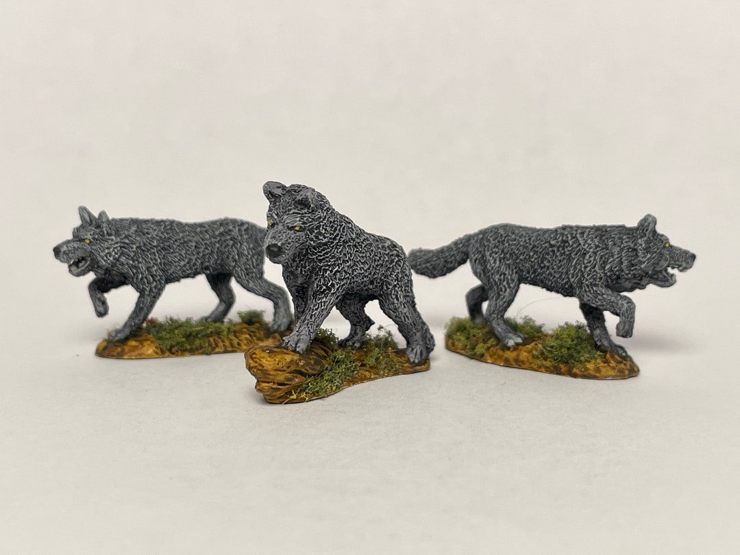 Dire Wolves Wolf Pack Hand-painted Miniatures / D&D Dnd Pathfinder ...