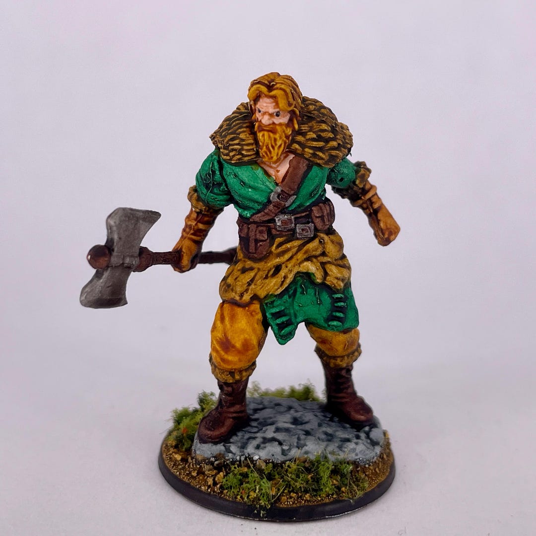 Barbarian Hand-painted Miniature for Tabletop Games Such as Dnd ...