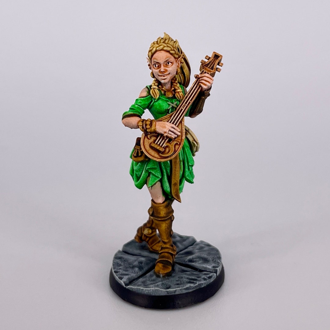 Elf Bard Enchantress Hand-painted Miniature for Tabletop Games Such as ...