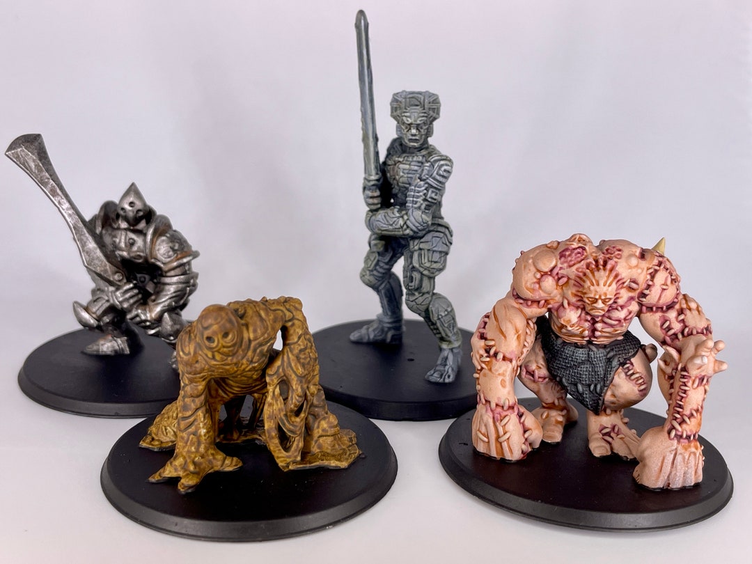 Golems, Stone Metal Clay and Flesh Hand-painted Miniatures for Tabletop ...