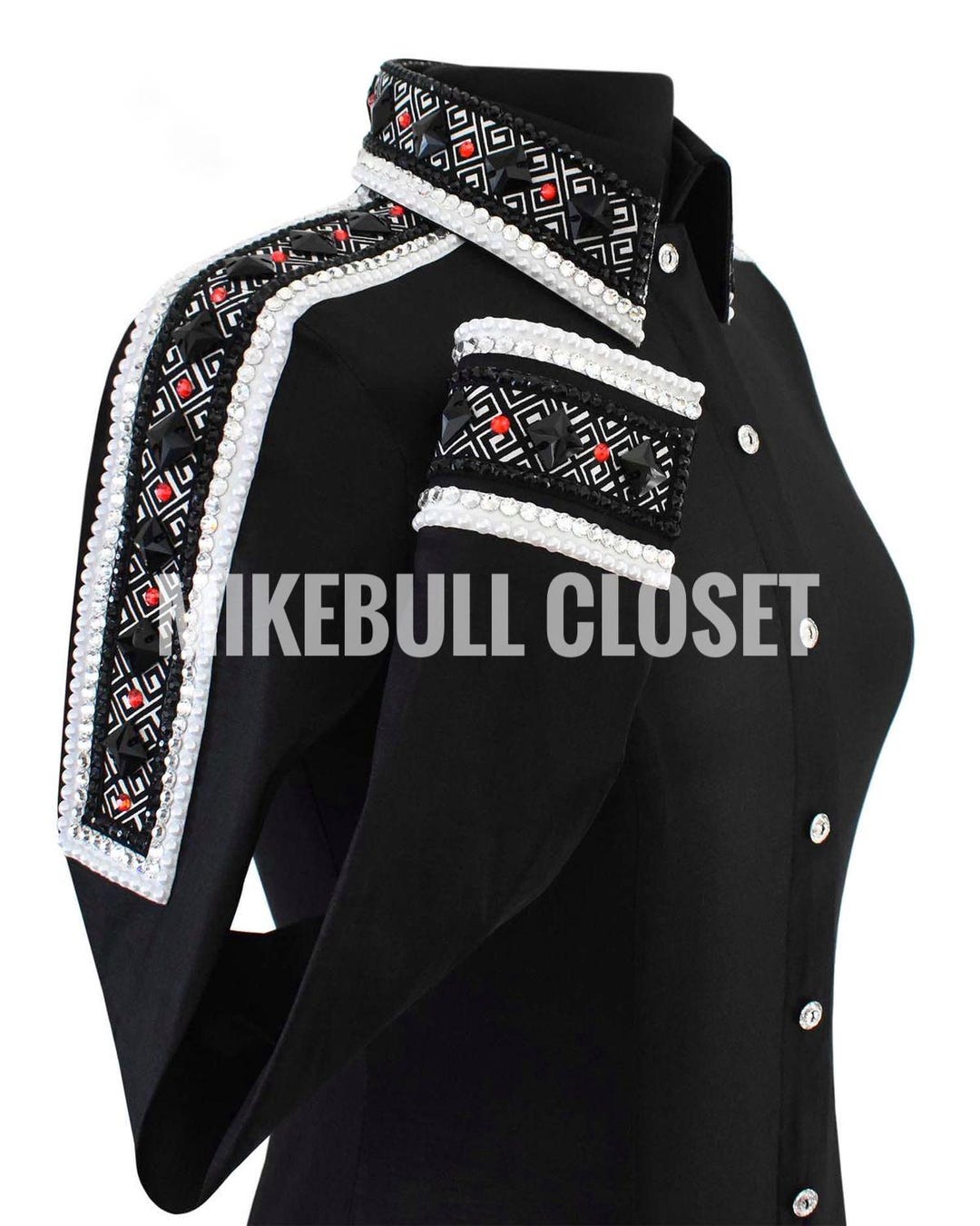 Black Western Show Shirt, Rodeo Queen Horsemanship Vest - Etsy