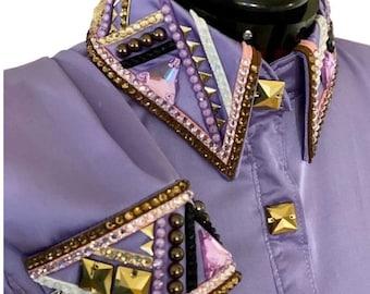 Purple Western Show Shirt, Rhinestone Rail Jacket - Etsy
